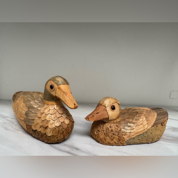 Accents | Vintage Handcrafted Wooden Pair Of Duck Decoys Figurines ...